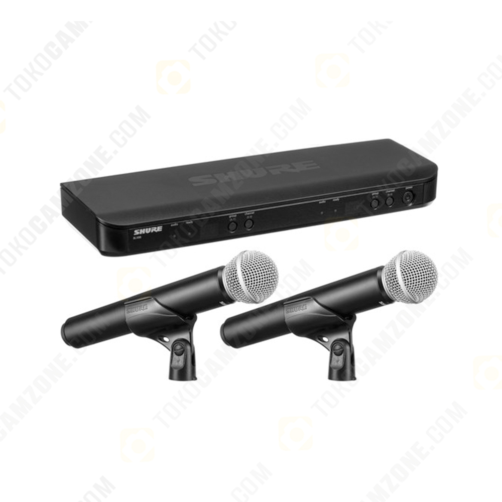Shure BLX288/PG58 Dual-Channel Wireless Handheld Microphone System with ...